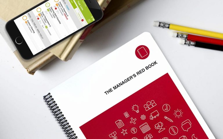 Managers-Red-Book-on-White-Surface-Next-to-Pencils-and-Books-1024x640 ...